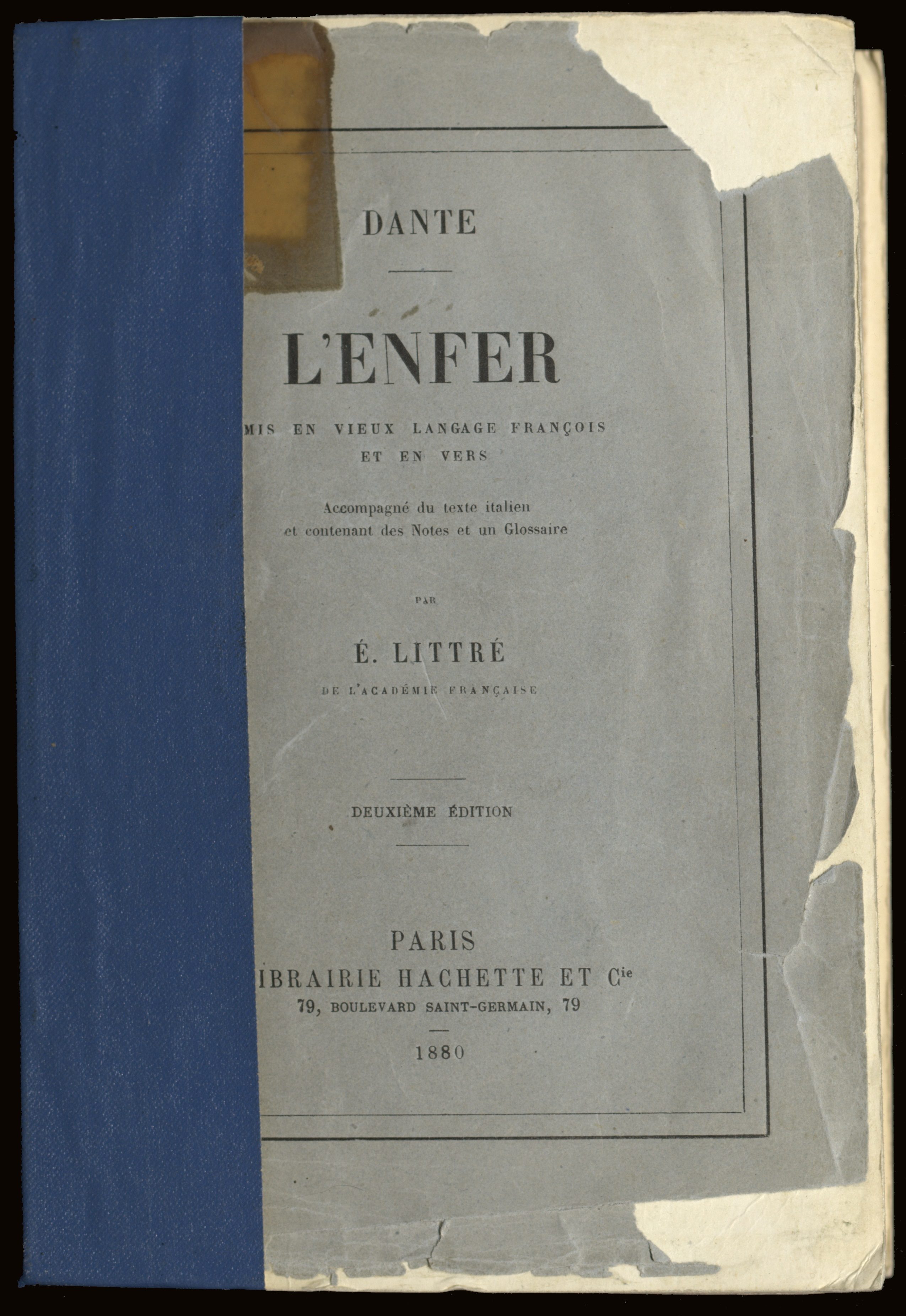Dante, L’enfer, traduit par Émile Littré | DivinaLingua
